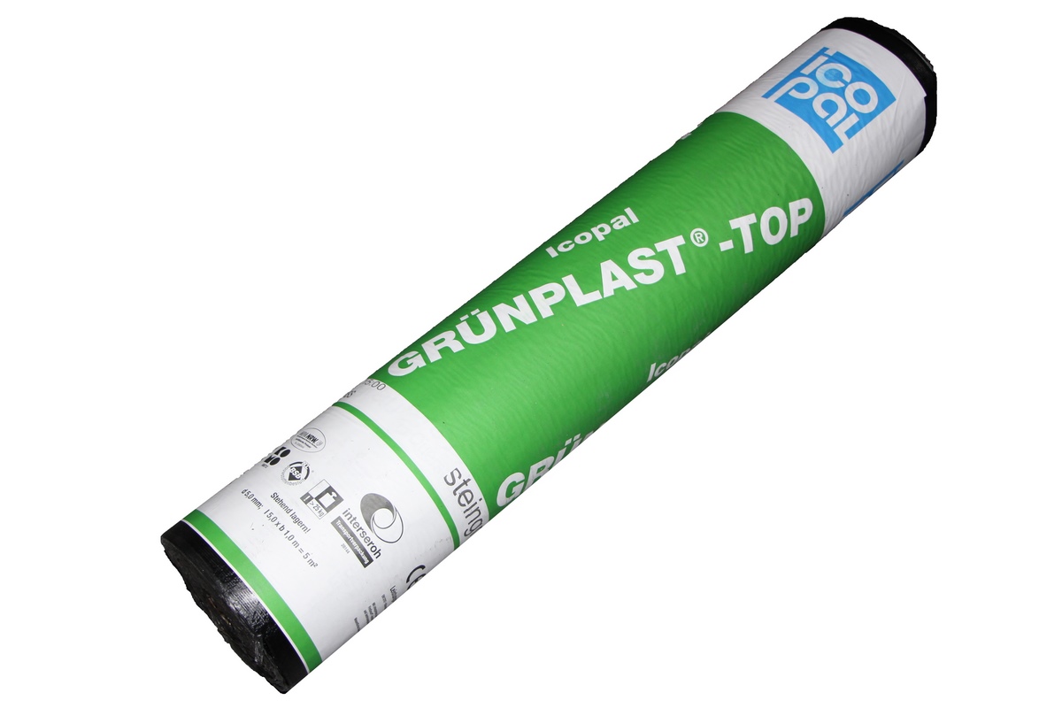 Icopal Grünplast Top steingrau 5qm Rolle | KRAFT Baustoffe Web-Shop