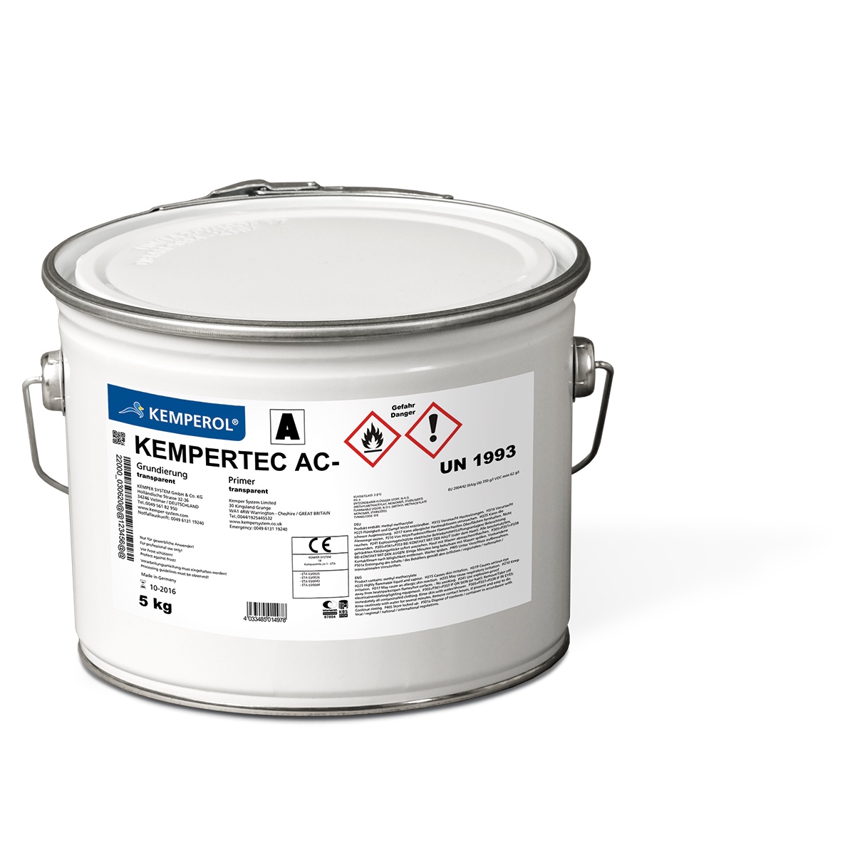 KEMPERTEC AC Grundierung Komp. A 5kg Gebinde blau-transparent | KRAFT ...